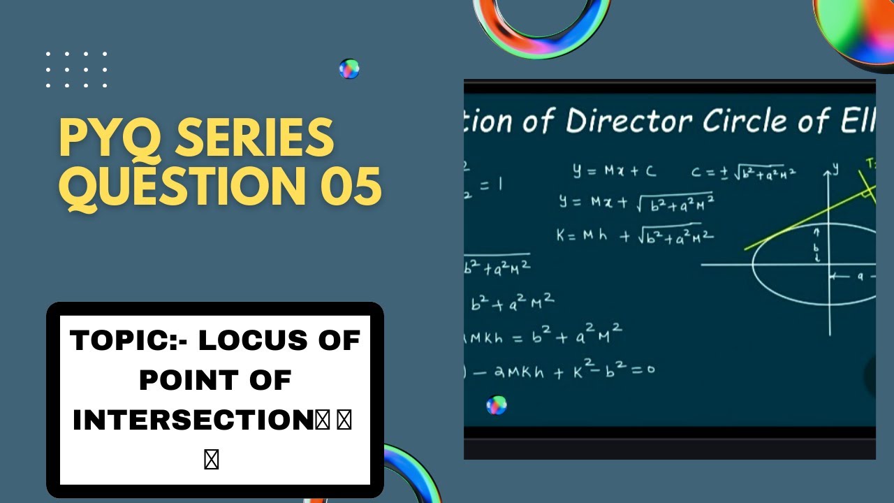 PYQ SERIES Question 05 ll Find locus of point of intersection of ...