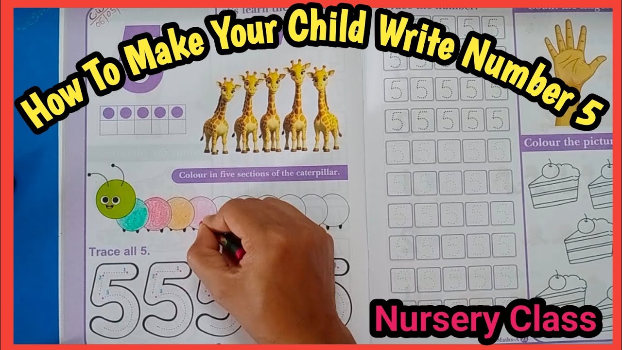 How Make Your Child Write Number '5'. #numbers #numberwriting - YouTube