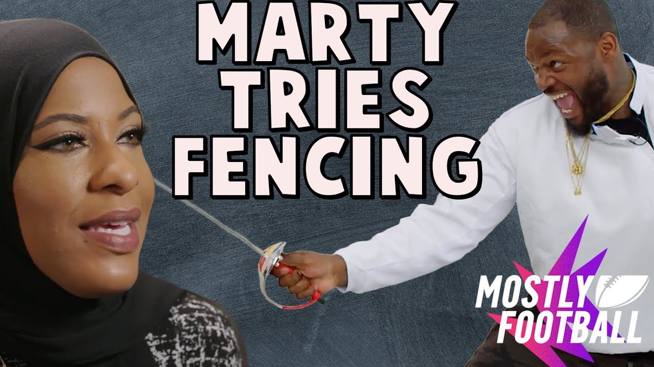 NFL Player Fences Against an Olympic Medalist | Mostly Football - YouTube