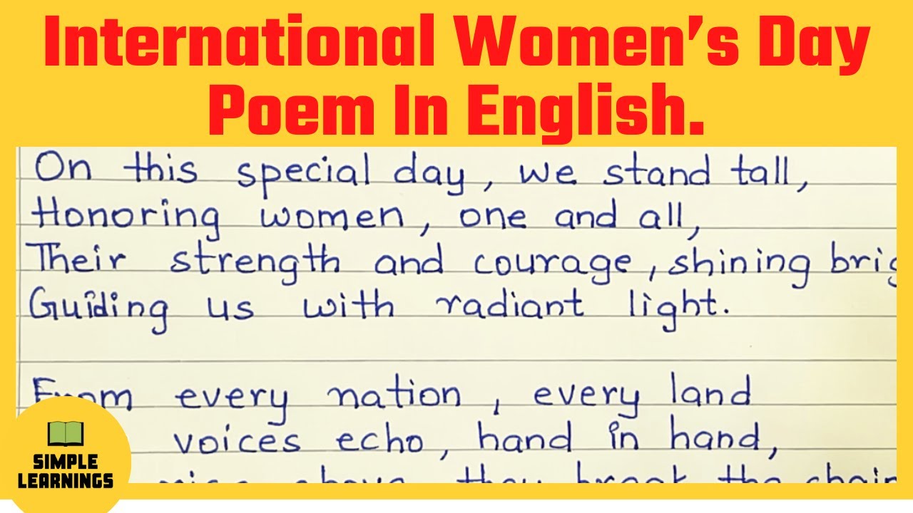 International Women's Day Poem 2024 In English | International Womens ...