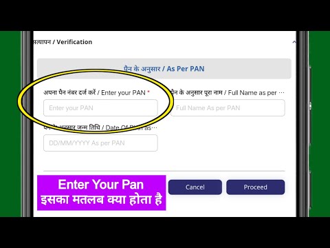 what is the meaning of enter your pan