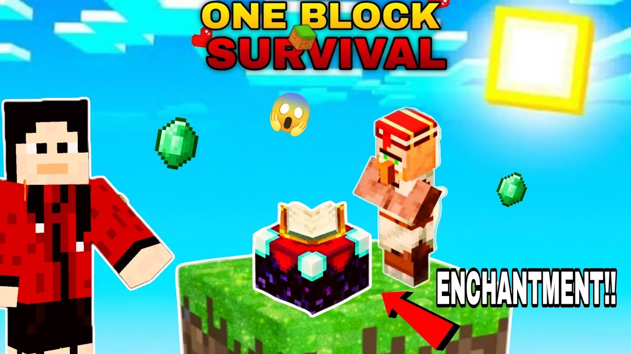 I MADE ENCHANTMENT TABLE FULL ENCHANTING in MINECRAFT ONE BLOCK 😱|Krish ...