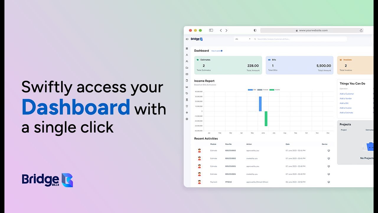 Bridge Bills OnBoarding Part 2- Dashboard - YouTube