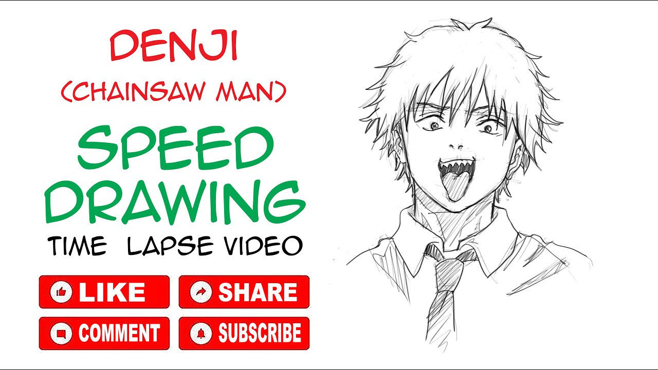 how to draw Denji (Chainsaw Man) - YouTube