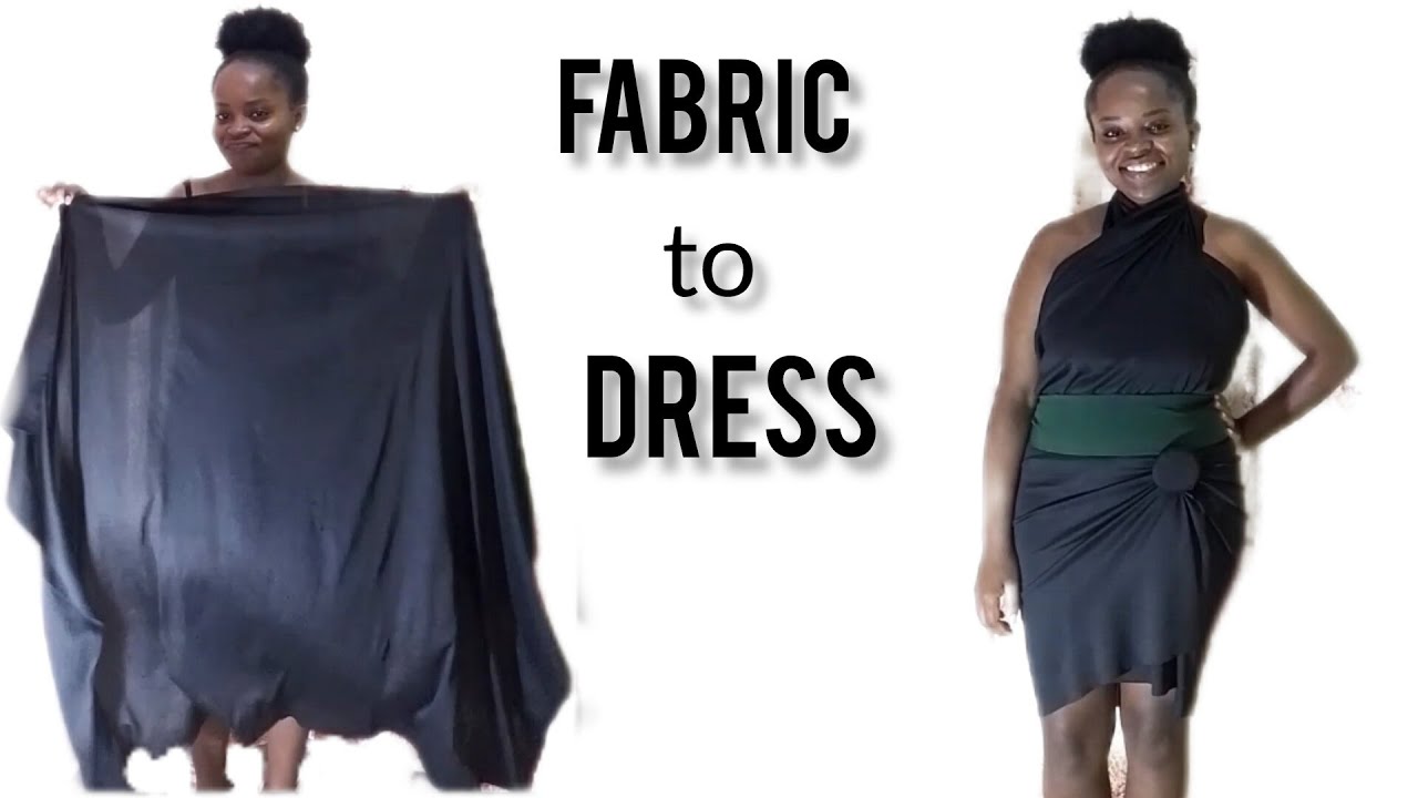 Fashion hacks/ DIY No sew dress using a leso/ fabric - YouTube
