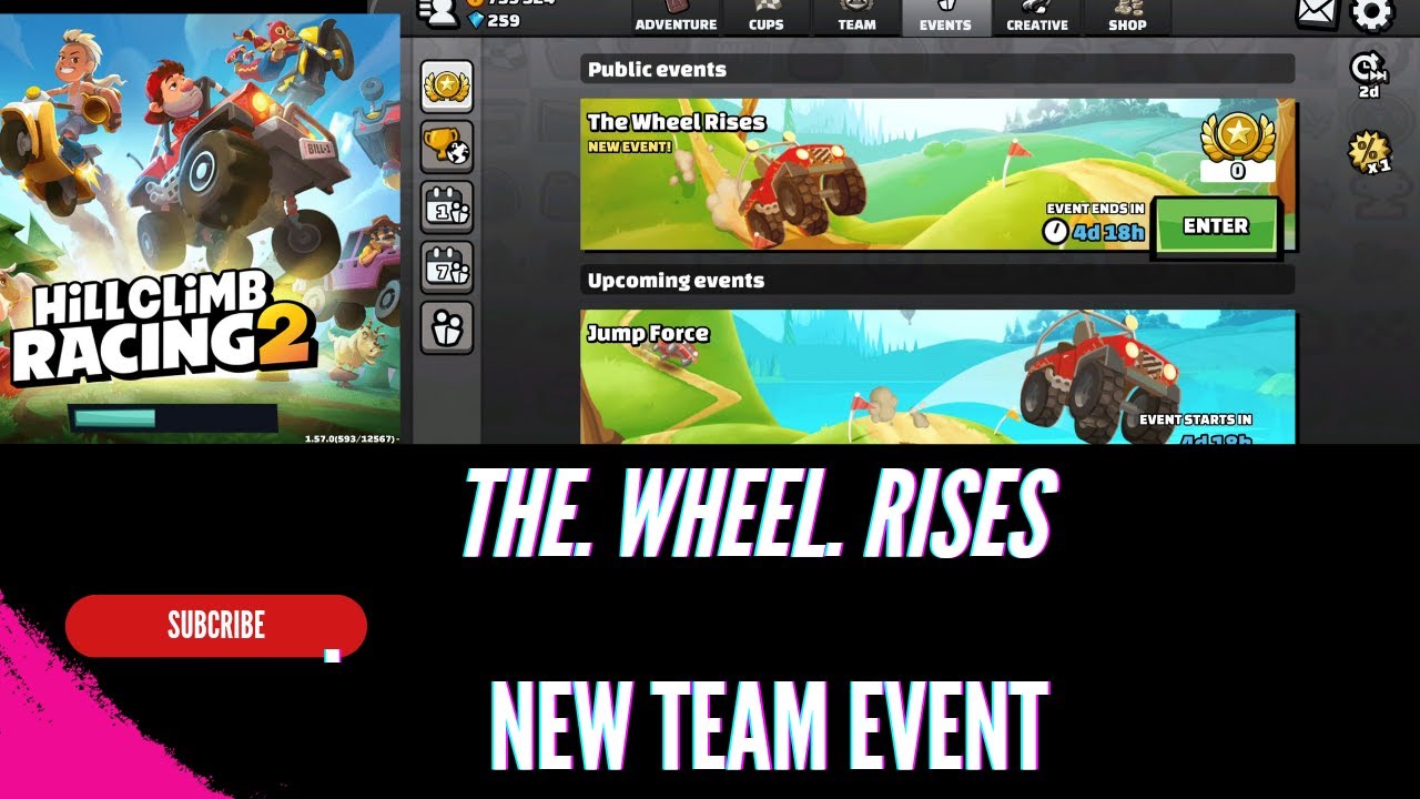 The Wheel Rises New team event hill climb racing 2/ hcr2 new event the ...