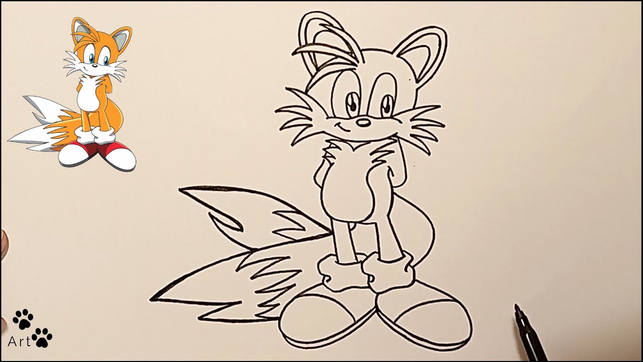 How to DRAW TAILS - Sonic 2 Movie / Kako nacrtati Tails -Sonic 2 - YouTube