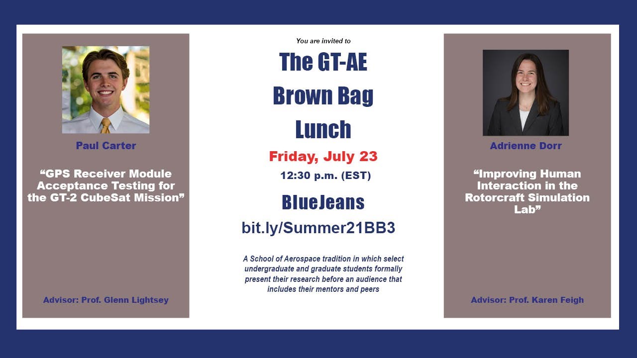 Aerospace Engineering Brown Bag Lecture Series, Featuring Adrienne Dorr ...