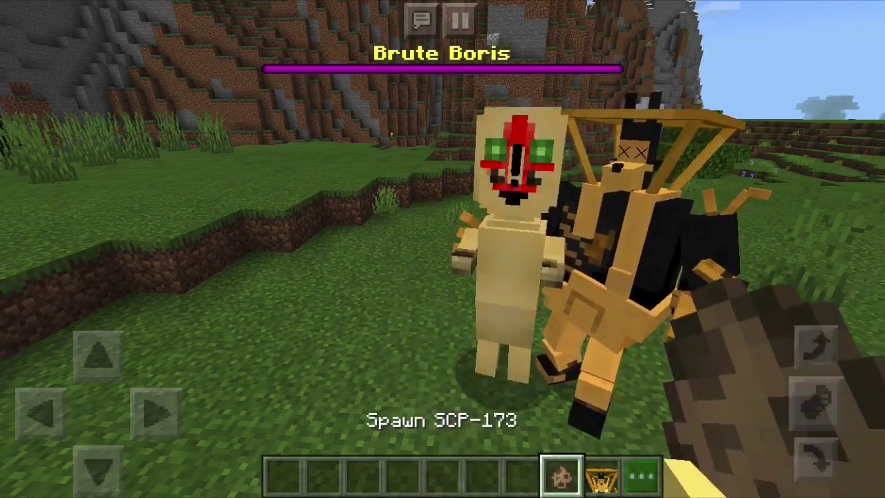 SCP-173 Vs. Brute Boris in Minecraft PE - YouTube