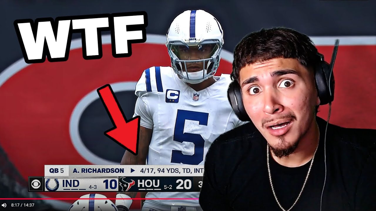 ANTHONY RICHARDSON IS A**!!! Colts vs. Texans | 2024 Week 8 Game ...