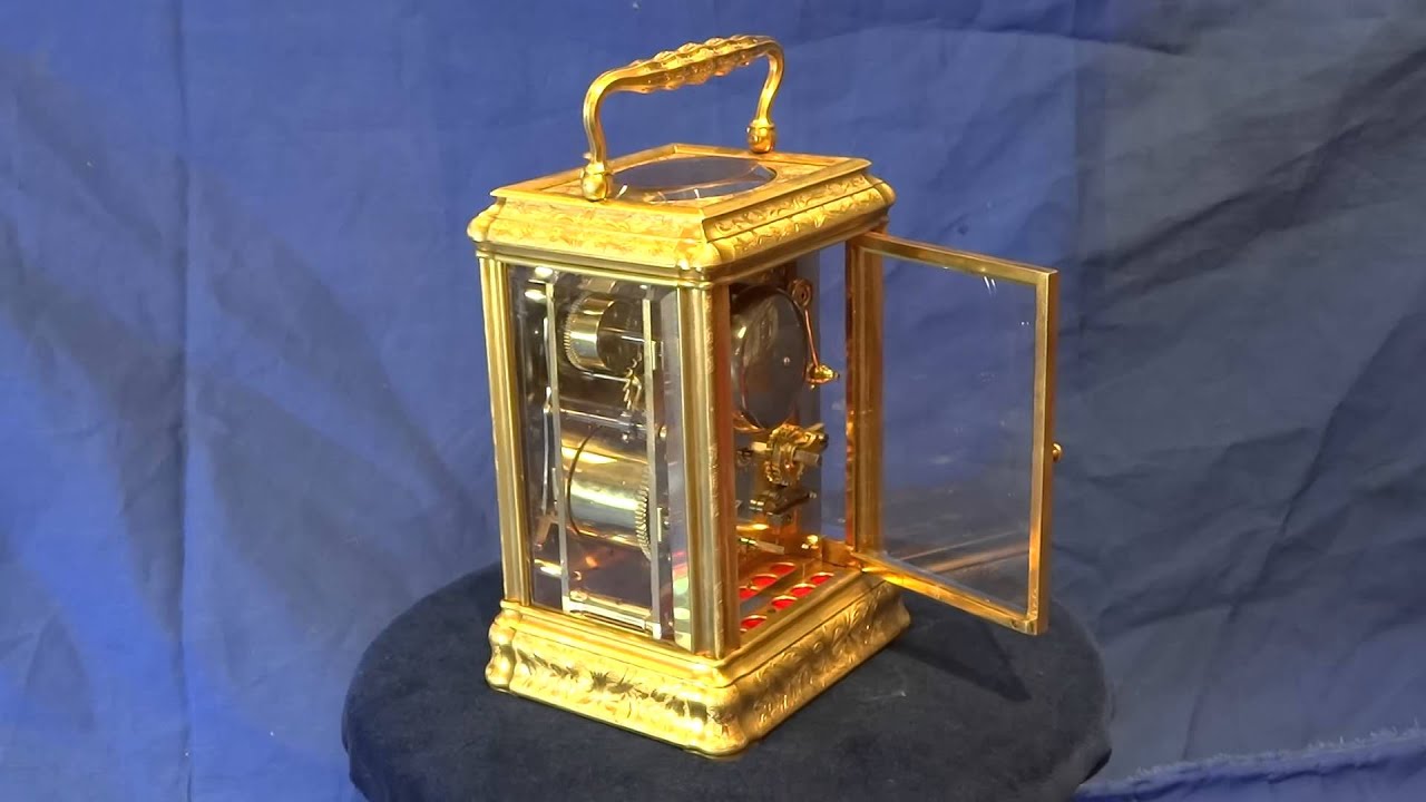 Bell-striking repeating carriage clock - YouTube