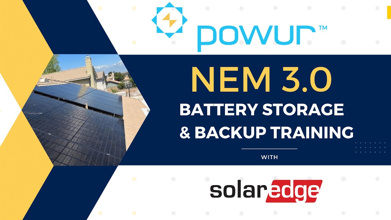 NEM 3.0 Battery training with special guest Solaredge - YouTube