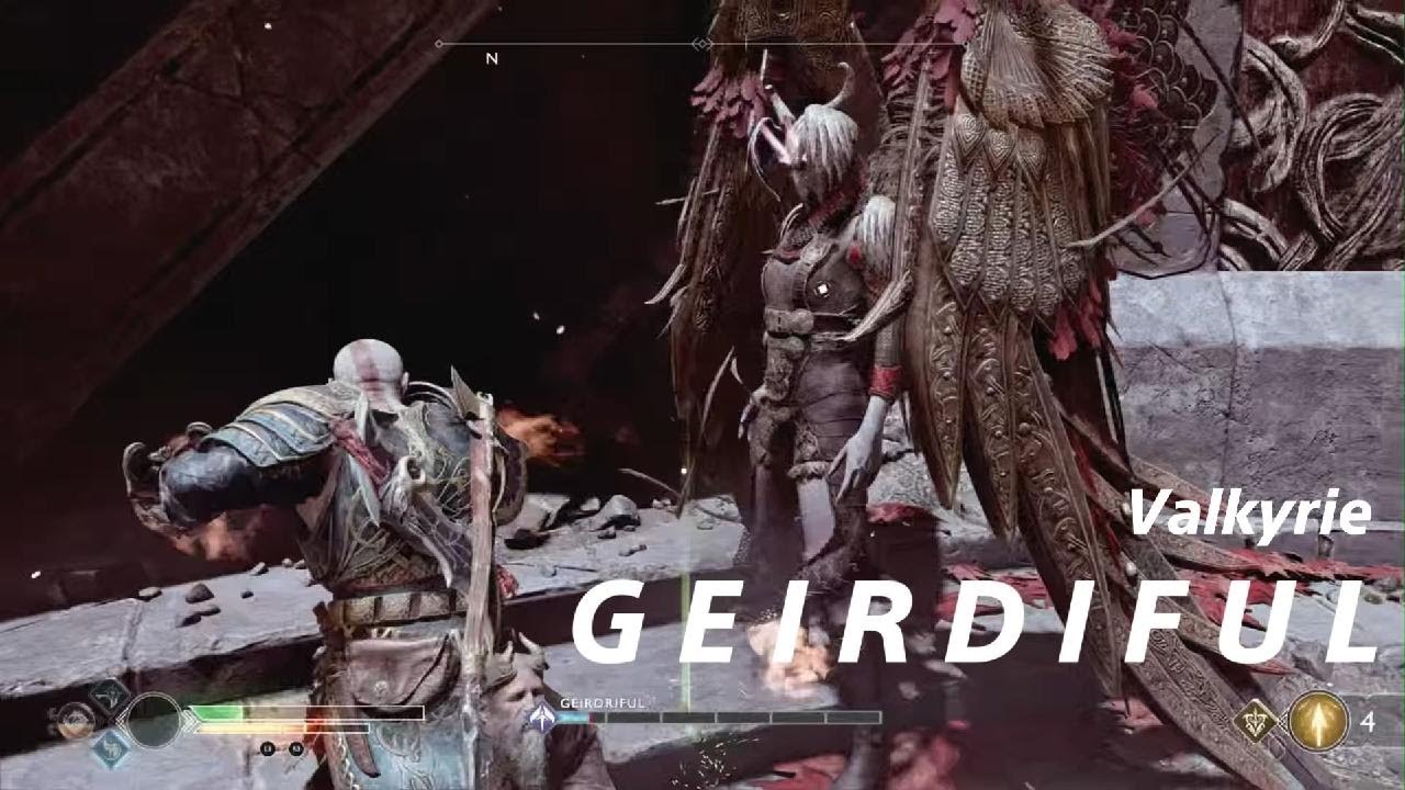 God of War (2018) - Valkyrie GEIRDIFUL Boss Fight - YouTube