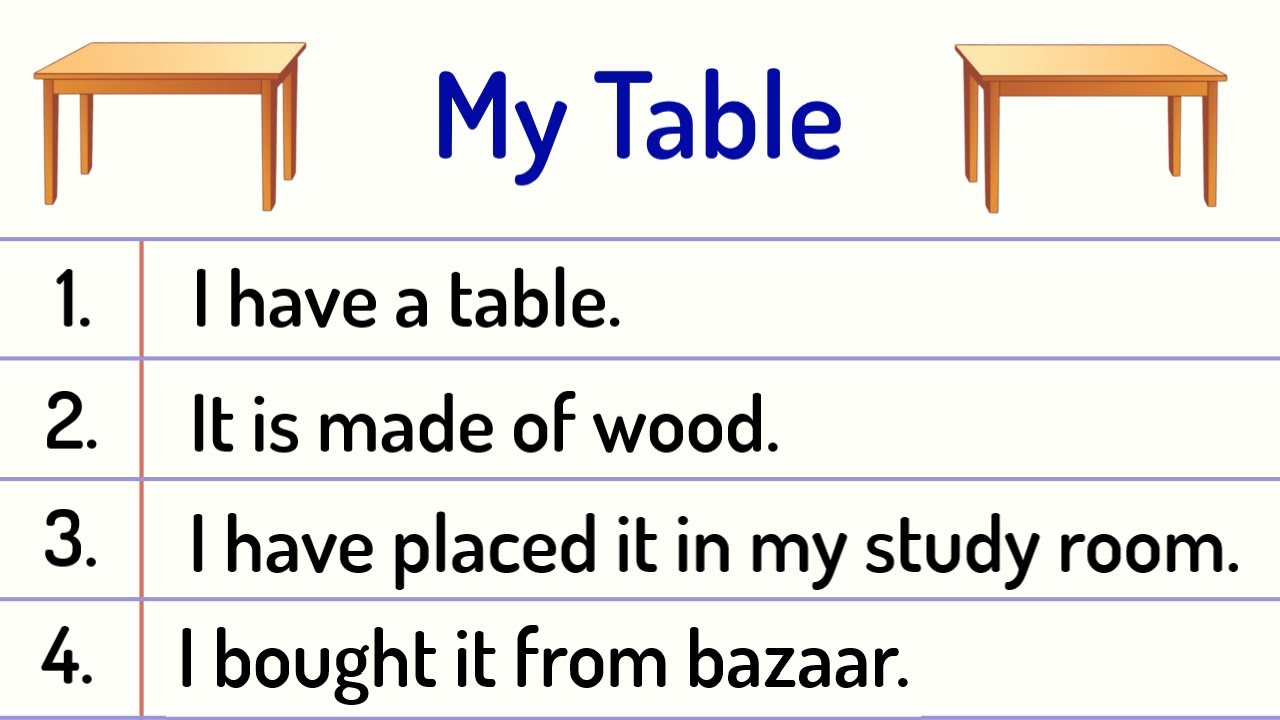 My Table Essay 10 Lines || My Table Essay in English - YouTube