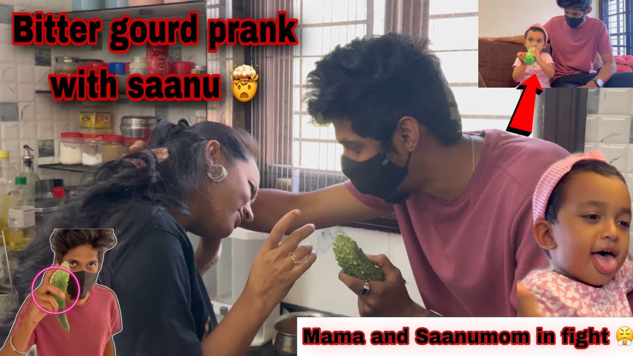 பாகற்காய் juice prank with saanu🤯|Saanu kovchukuta😭|Saanumom makes @Sha ...