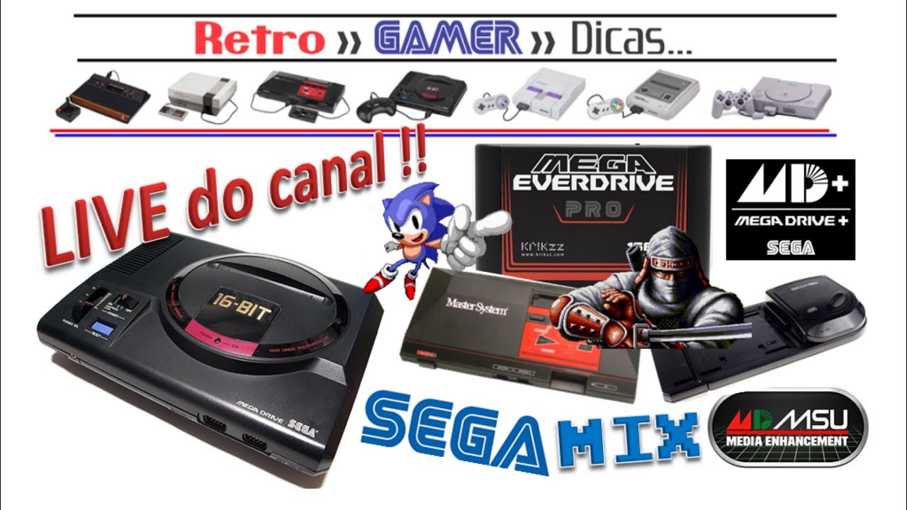 Live ! Direto do MEGA DRIVE com MOD V COMPONENTE - Fazendo um MIX de jogos MASTER, MEGA e SEGA ...