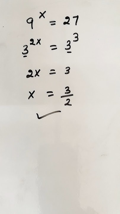 9^x=27 Math Olympiad |A Nice exponential Algebra solution#maths #exponents #shorts #mathstricks ...