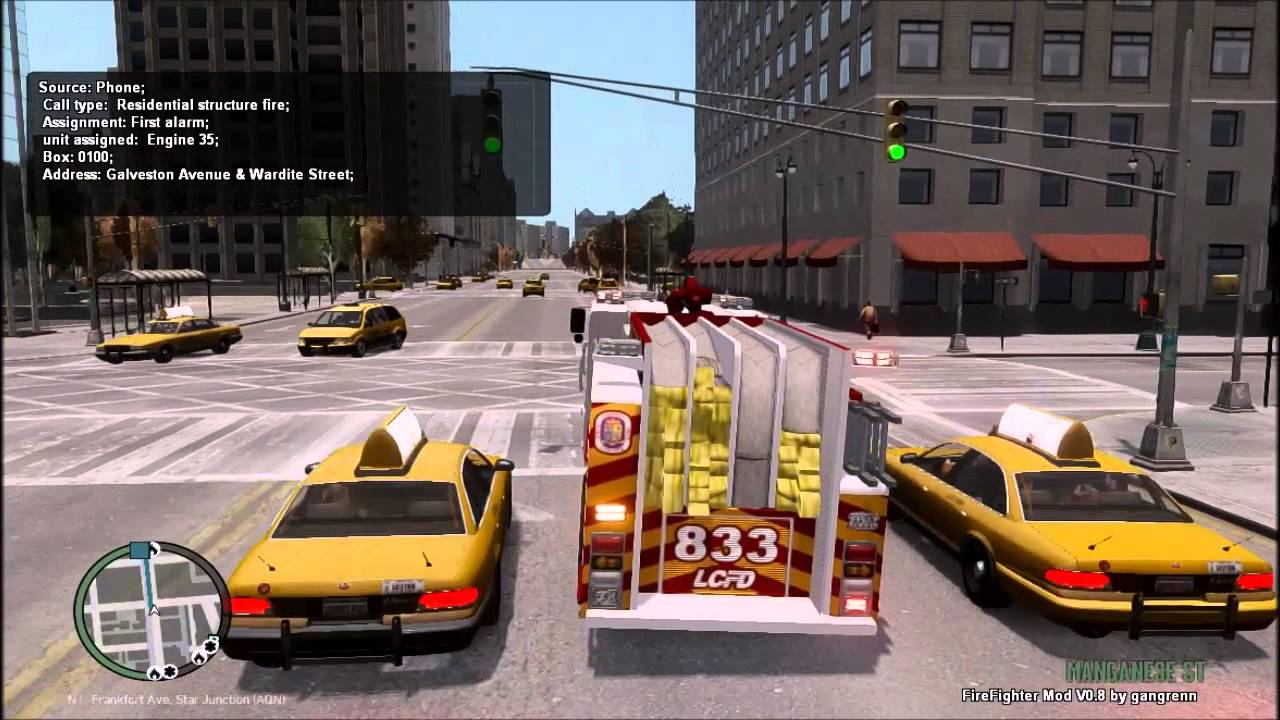 GTA IV FDLC Fire Fighter Mod ENGINE - YouTube
