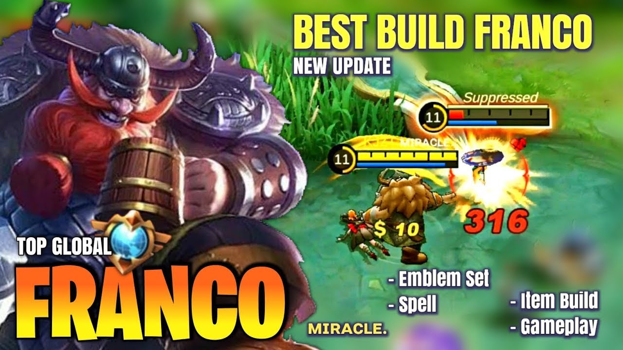 FRANCO BEST BUILD 2023 || FRANCO HACK MAP 100%? FRANCO GANKING THE ...
