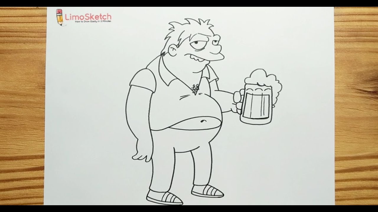 HOW TO DRAWING BARNEY GUMBLE - THE SIMPSON - YouTube