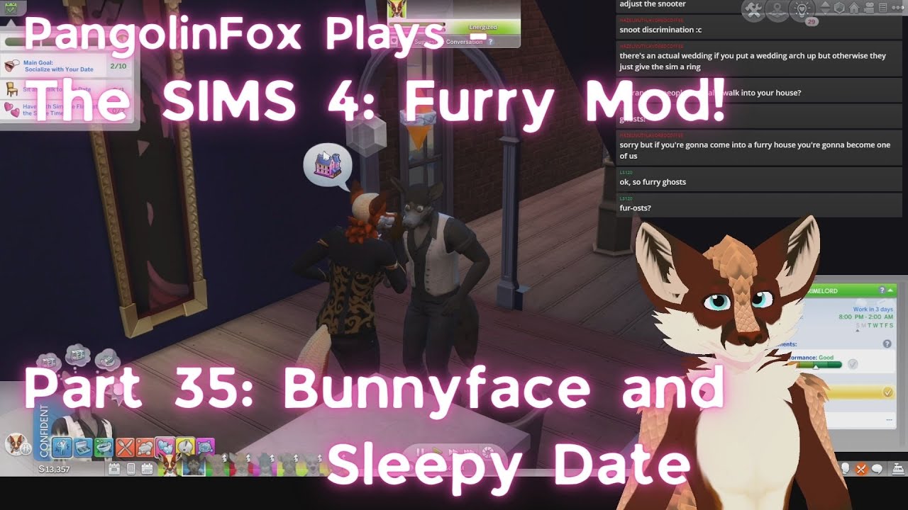 Bunnyface and Sleepy Date - PangolinFox Plays: The SIMS 4 - Furry Mod ...
