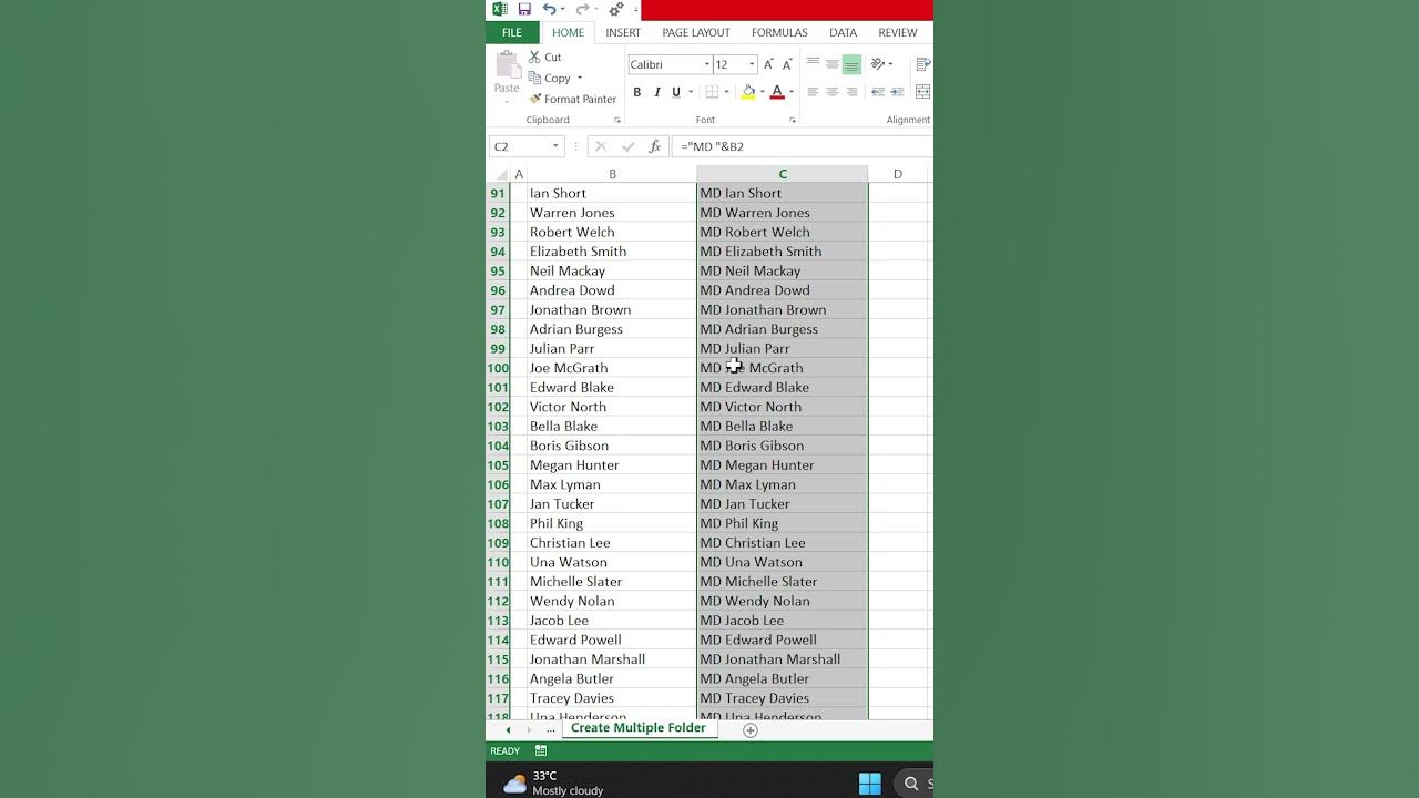 Best Way To Create Multiple Folders In Just One Click 😀😀🔥shorts Excel Youtube