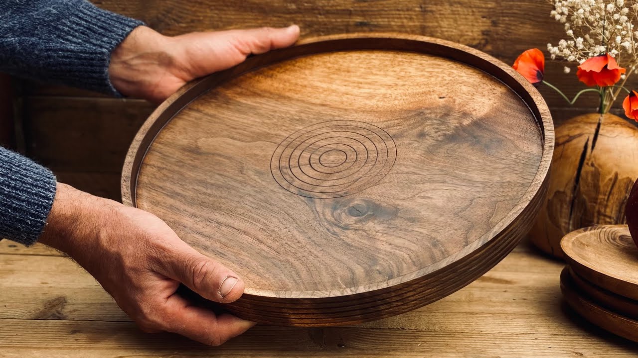 How to making a wooden tray using lathe turning! - YouTube
