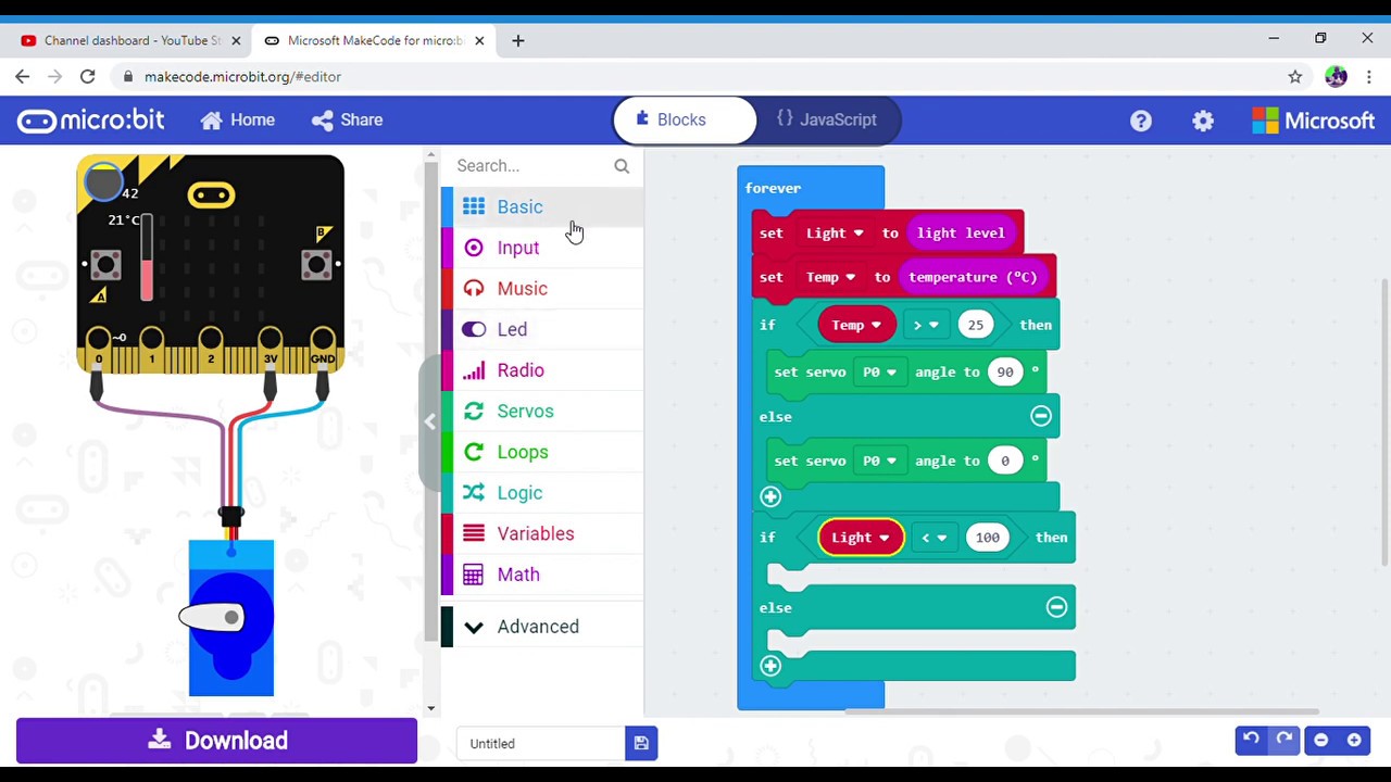 Green house project MakeCode - مشروع برمجة البيت الأخضر - YouTube