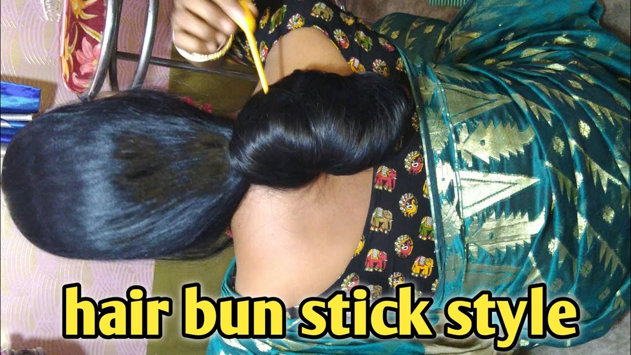 Long & Thick Beautiful Big Hair Bun Open & Silky Long Hair Play | Long ...