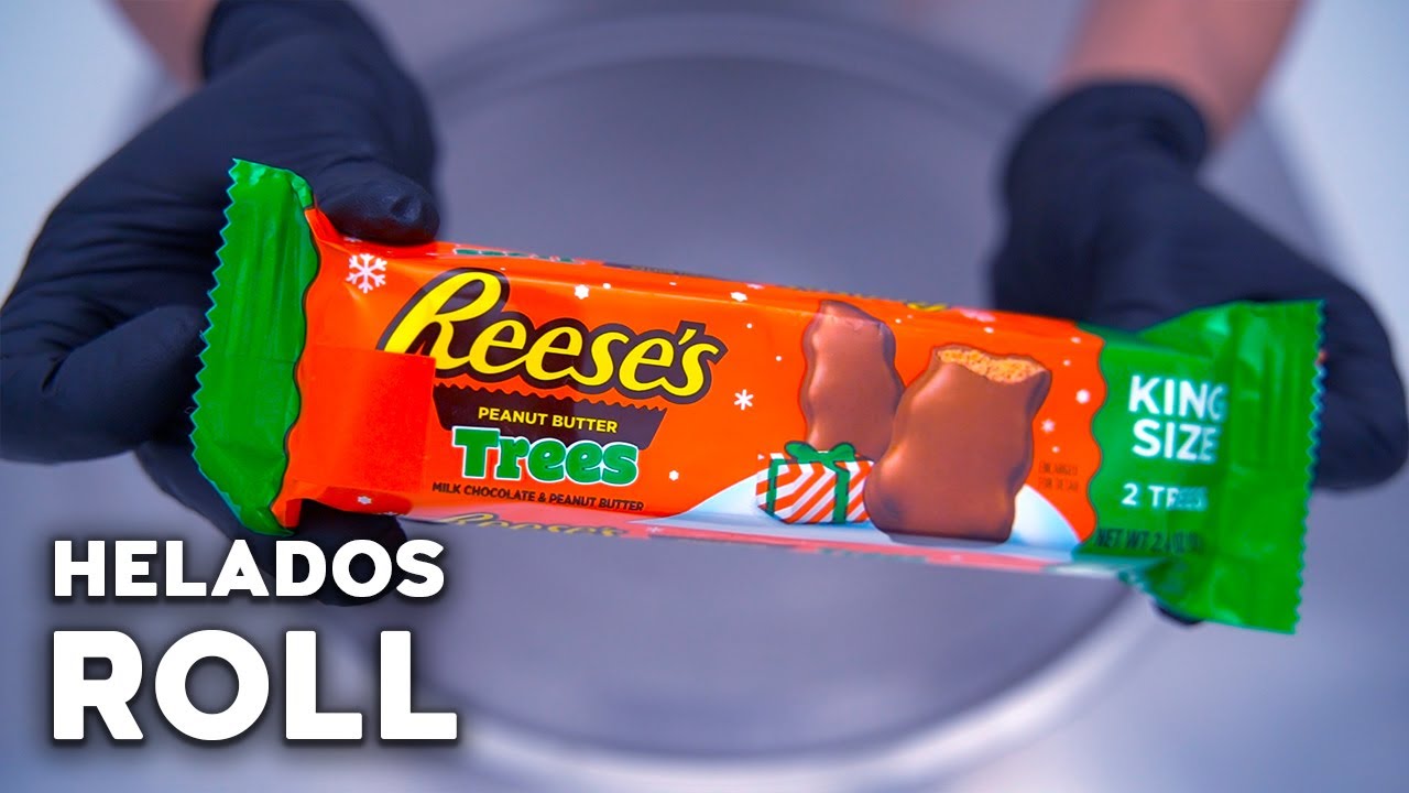 ASMR Ice Cream Reese's Trees | Helado a la Plancha | Helado en Rollo ...