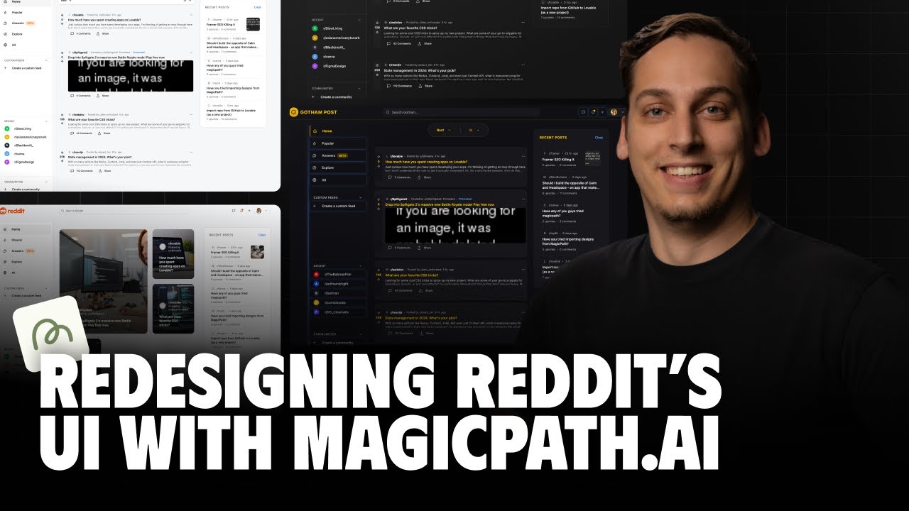 10 Wild Design Styles in MagicPath - Redesigning Reddit with AI - YouTube