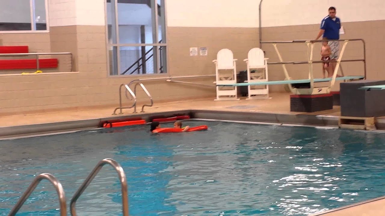 Eli jumps off diving board 1st time - YouTube