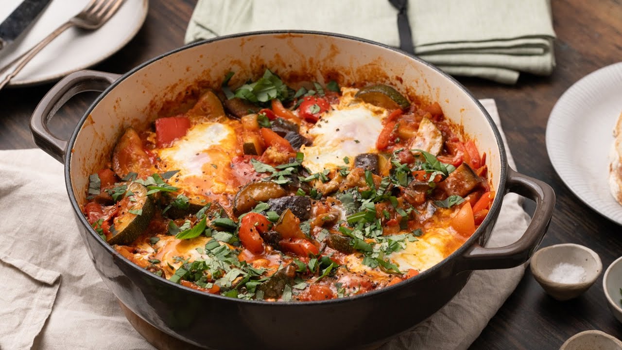 Breakfast Ratatouille Shakshuka Recipe - YouTube
