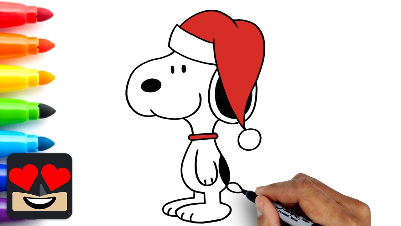 How To Draw Christmas Snoopy - YouTube