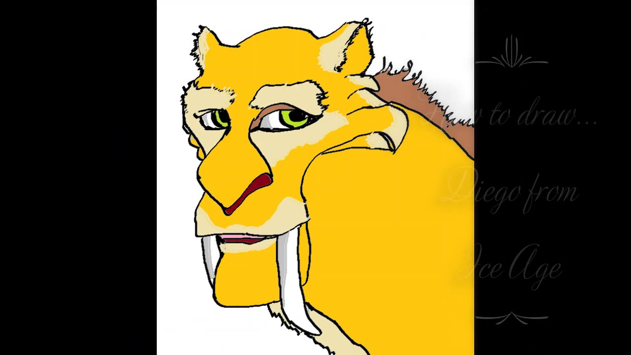 How to draw ? - Diego from Ice Age - YouTube