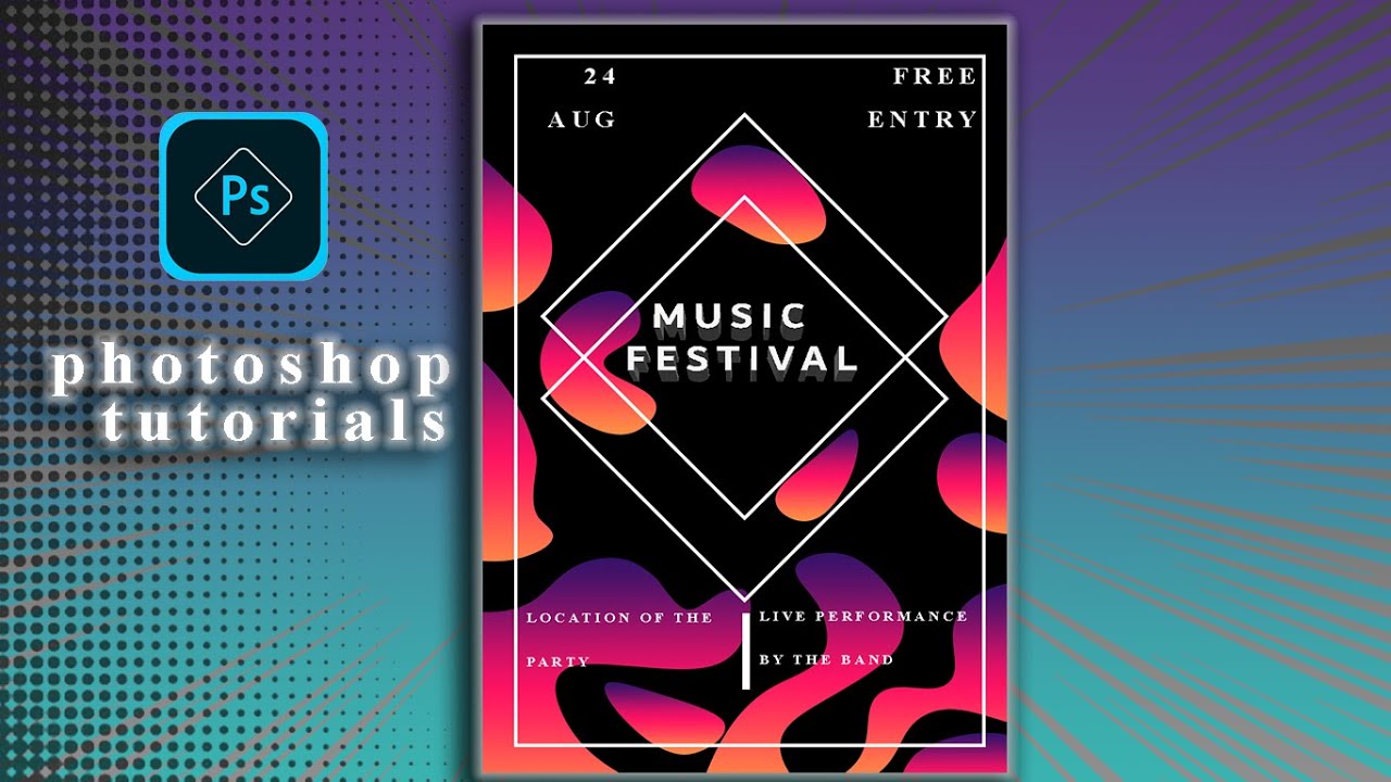 music poster in photoshop - YouTube