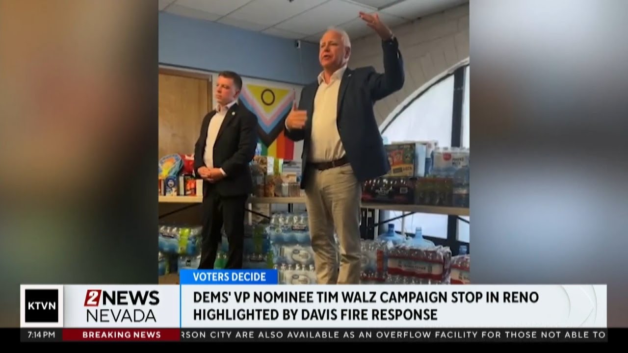 Democratic VP candidate Tim Walz visits Reno - YouTube