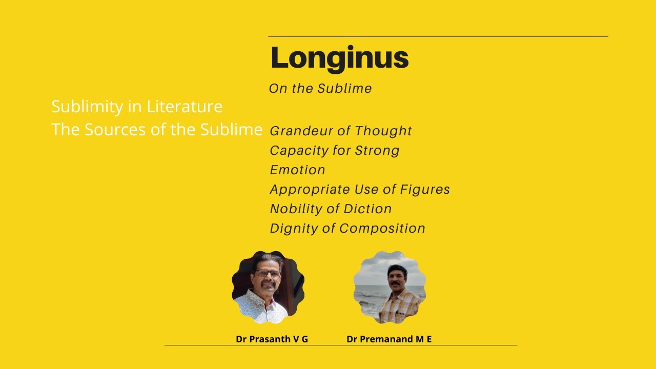 Longinus | Literary Criticism | Dr Prasanth V G | Dr Premanand M E ...