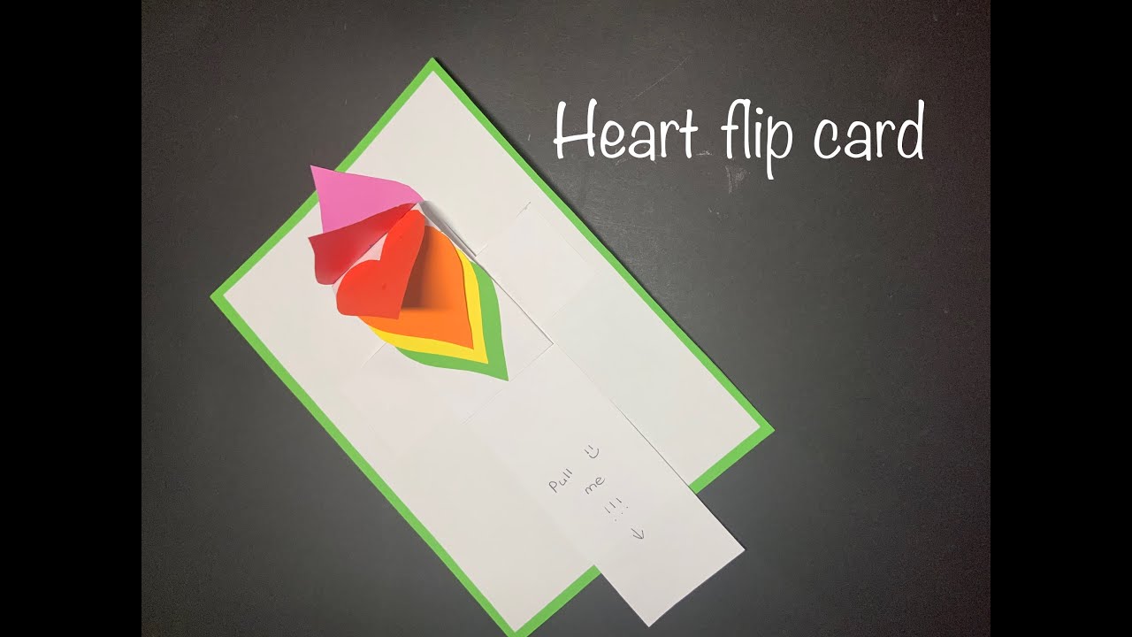 Heart flip card - YouTube