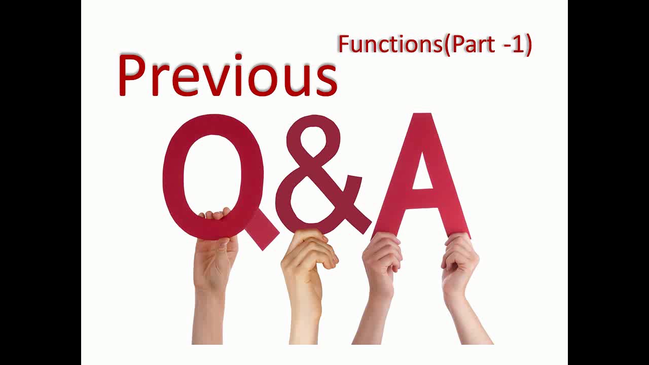 Previous Questions & Answers Functions(Part-1) - YouTube