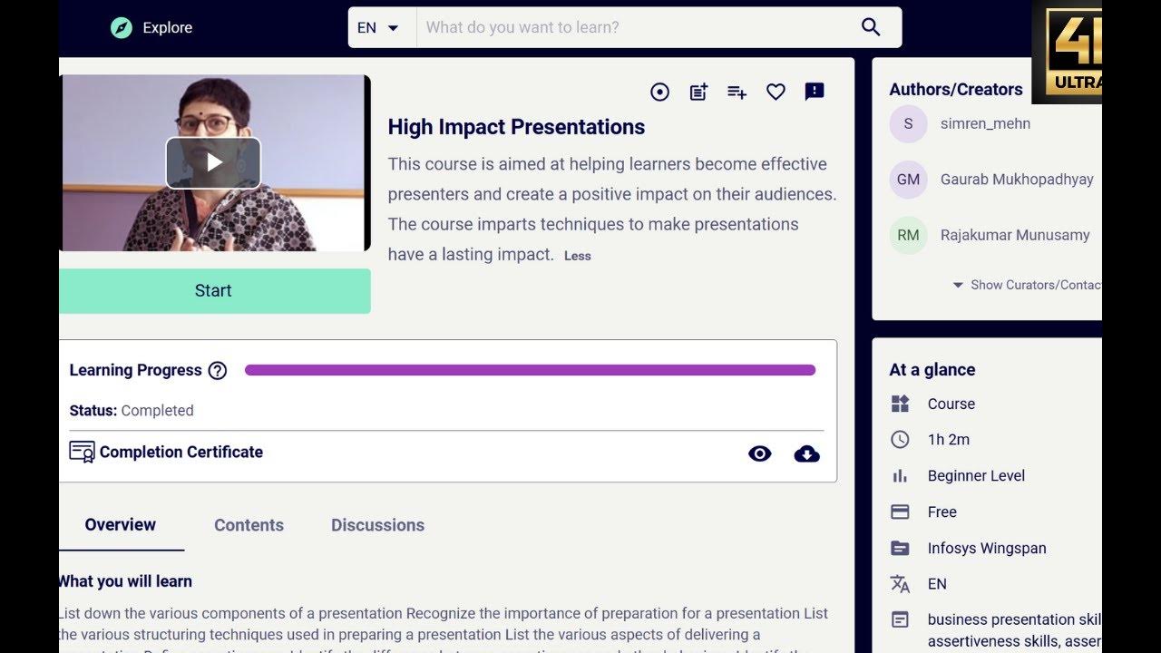 Infosys Springboard | High Impact Presentations | Assertiveness Skills ...