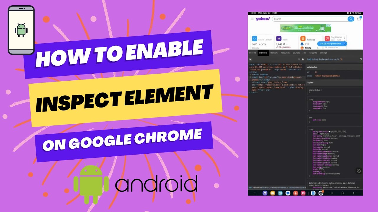 How To Enable Inspect Element On Chrome Browser For Android Devices Working Solution Youtube