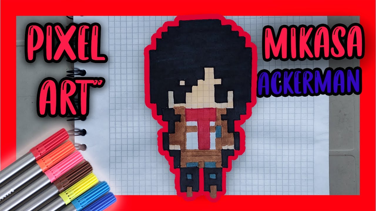 ⚔️🛡️ MIKASA ACKERMAN de ATTACK ON TITAN Pixel Art - YouTube