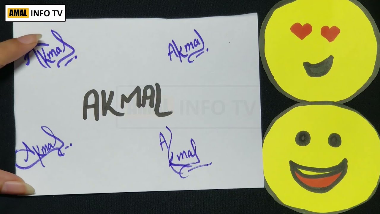 Akmal Name Signature - Handwritten Signature Style For Akmal Name - YouTube