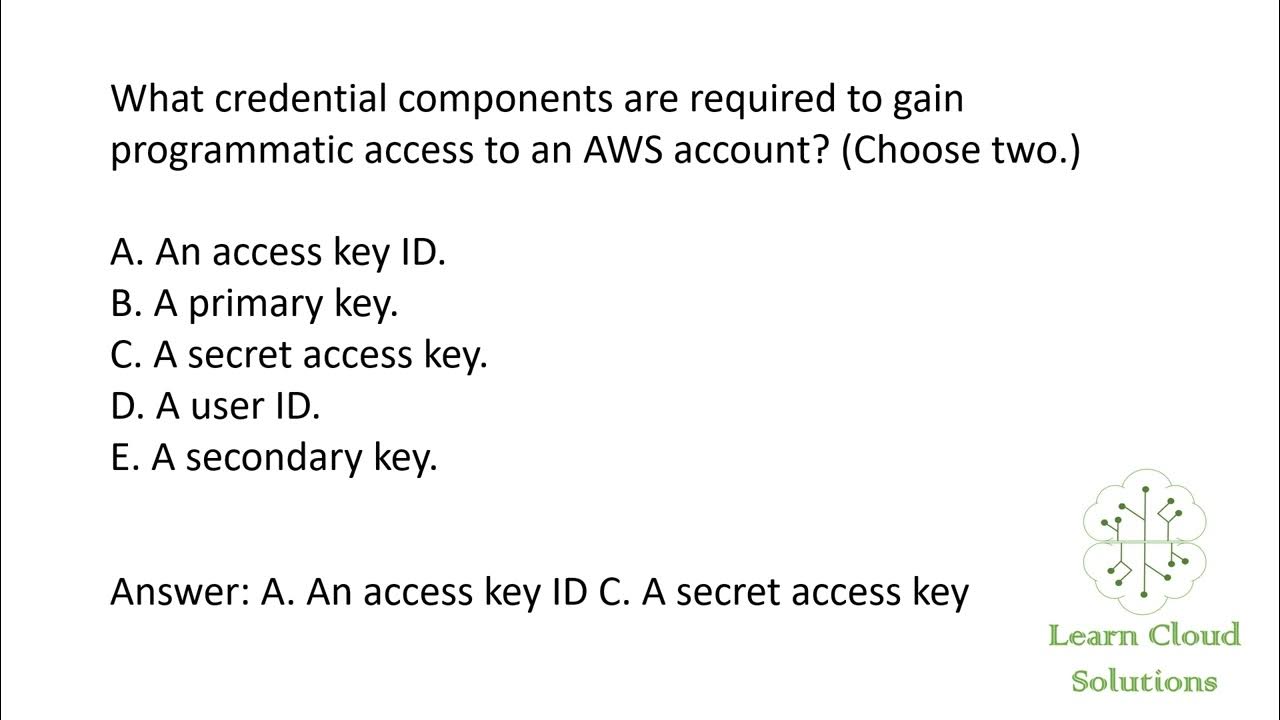 AWS Cloud Practitioner Exam Question Gaining Programmatic Access to AWS - YouTube