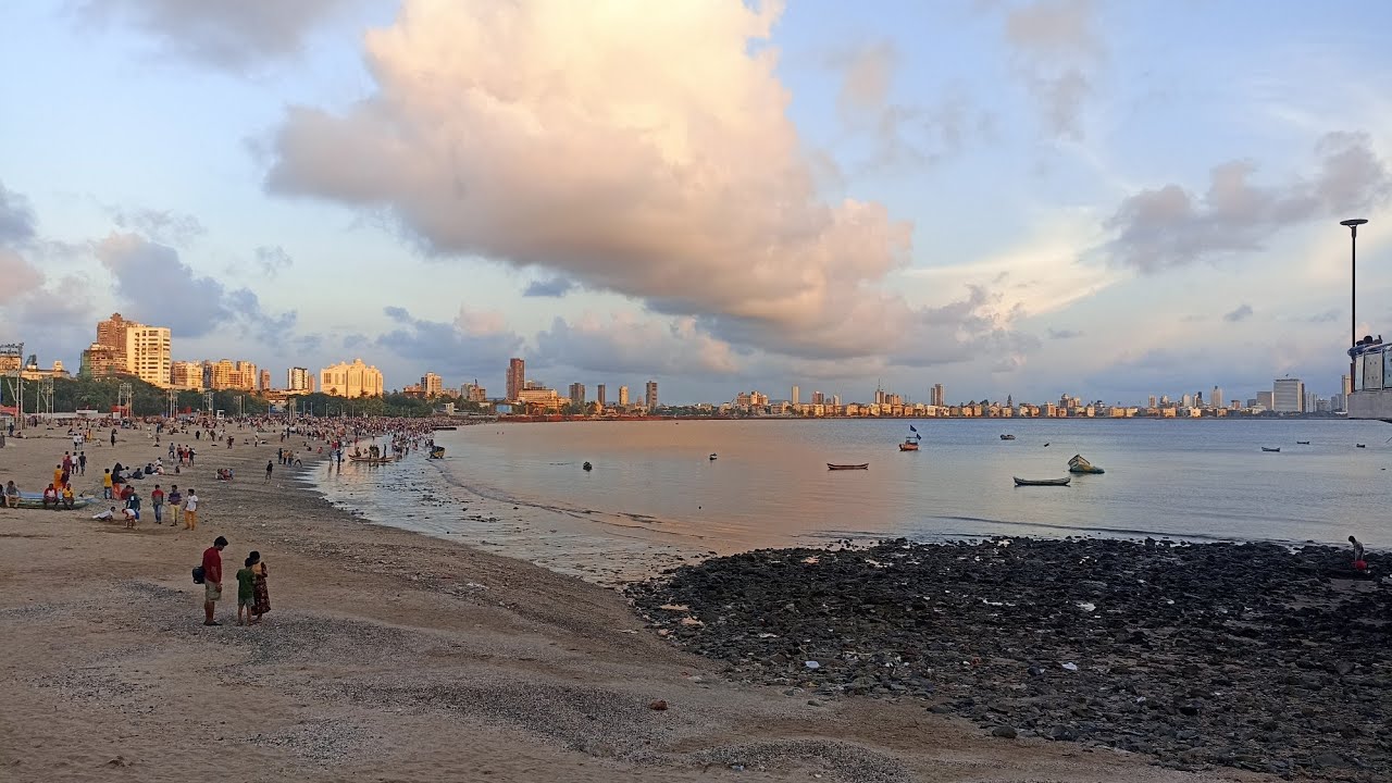 Mumbai chowpati. Mumbai 2022. Mumbai sea natural video. - YouTube