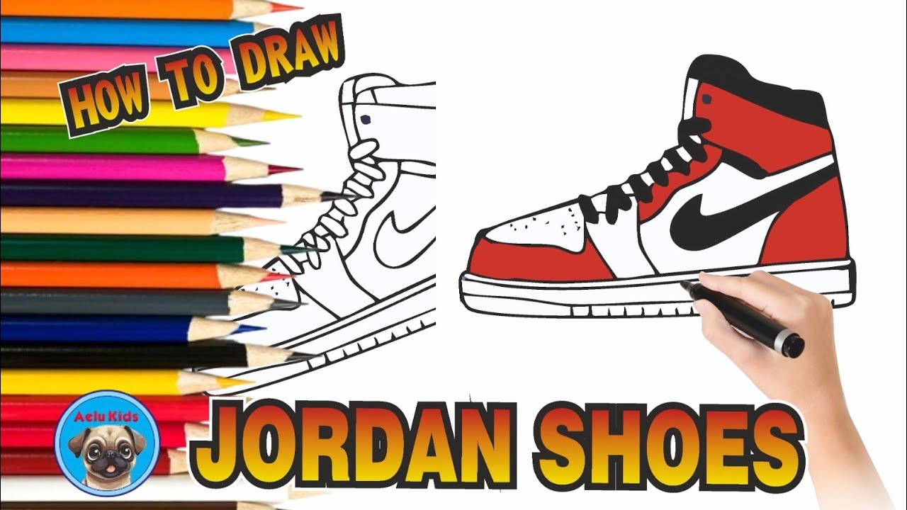 How to Draw Jordan Shoes | Easy Drawing for Kids and Toddlers - YouTube