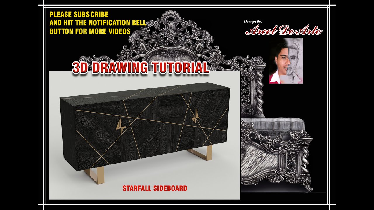 3D DRAWING TUTORIAL - STARFALL SIDEBOARD - YouTube