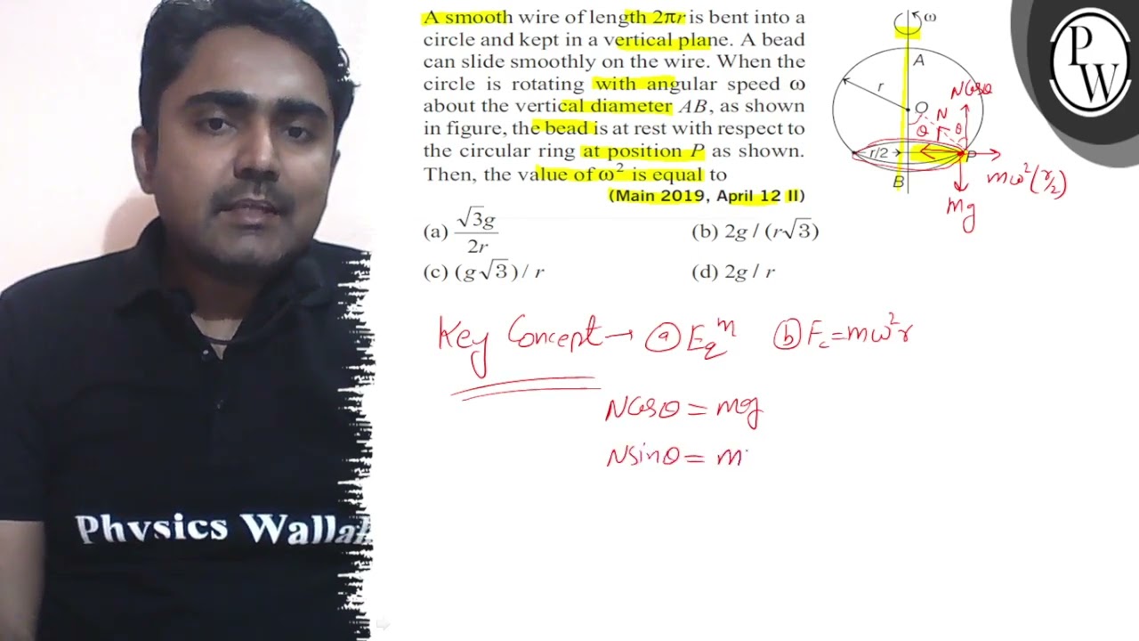 A Smooth Wire Of Length 2 pi R Is Bent Into A Circle And Kep A Smooth Wire Of Length 2 pi R Is Bent Into A Circle And Kep
