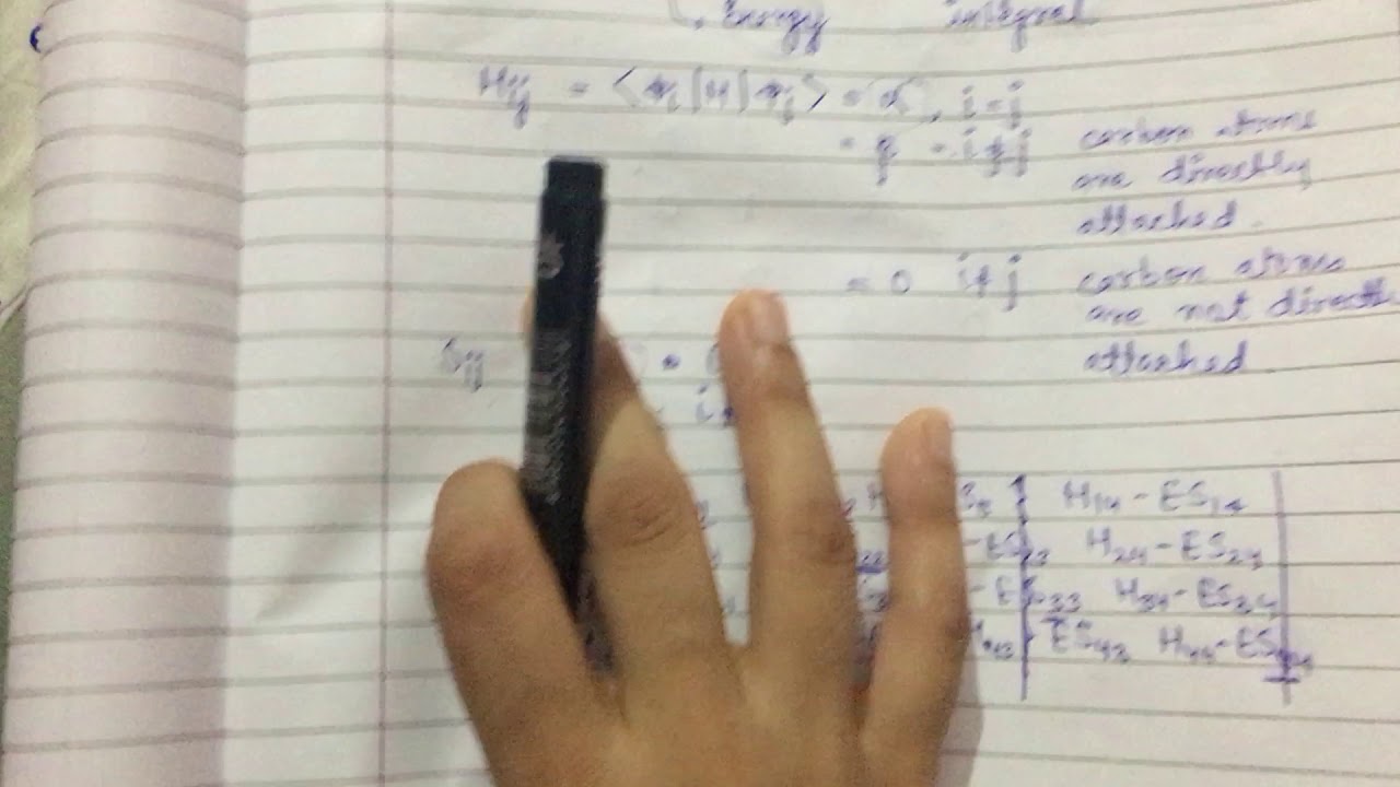 How to calculate secular determinant|huckel theory| Integrals - YouTube